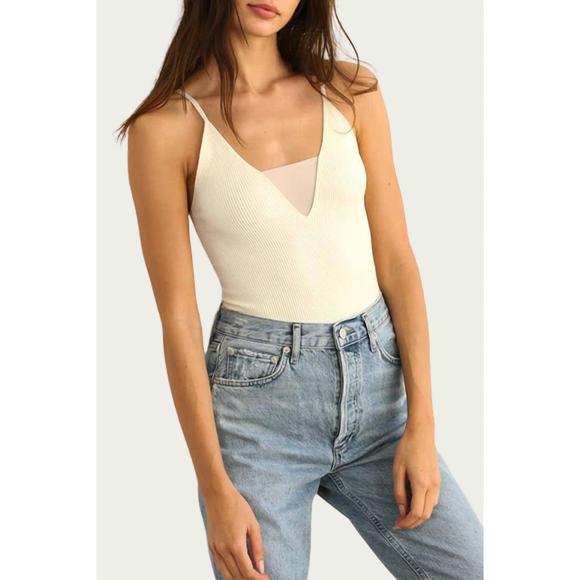 By Together | Tops | New By Together Sheerpaneled Stretchjersey Top In ...